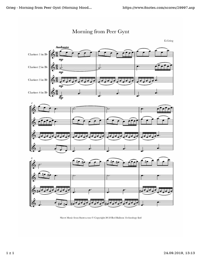 Grieg Poranek Kwartet | PDF
