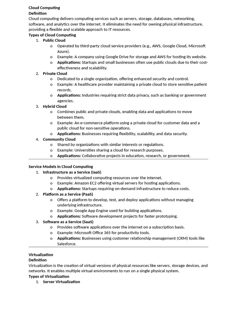 Cloud Computing Pdf Cloud Computing Virtualization