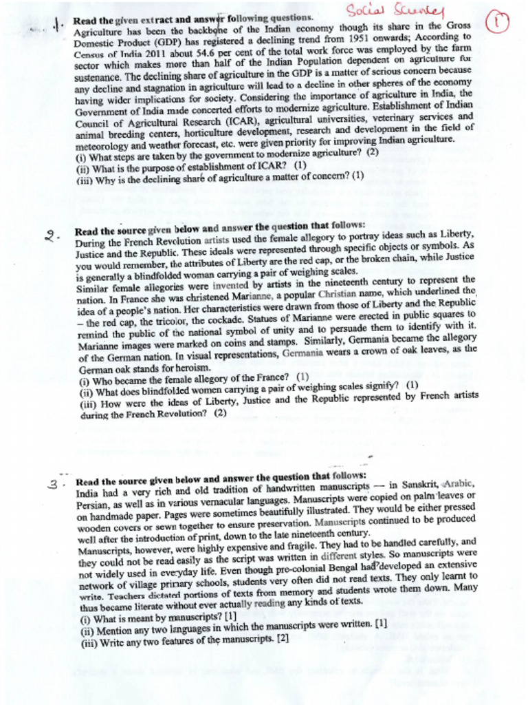 Social Source Based Questions | PDF