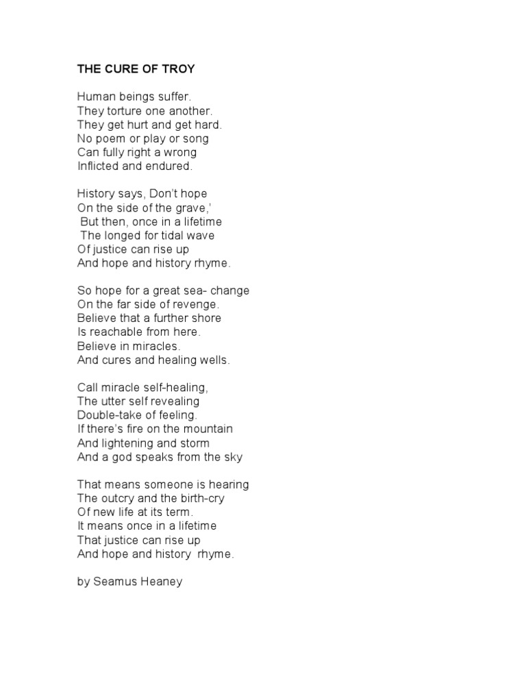 Hope and History in Heaney's Troy | PDF | Religion & Spirituality | Poetry