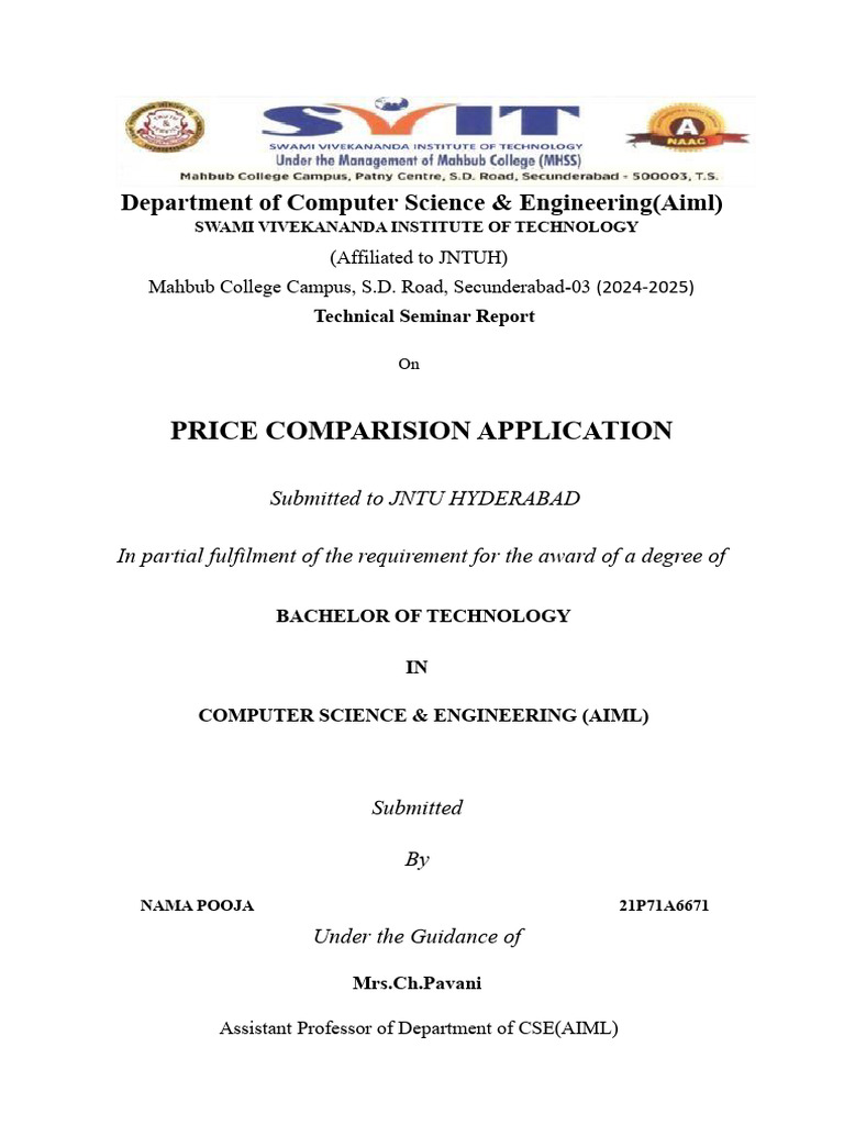 Price Comparison Application Overview | PDF | Principal Component ...