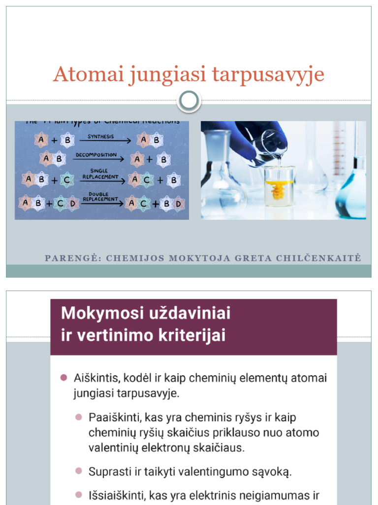 Atomai Jungiasi Tarpusavyje | PDF