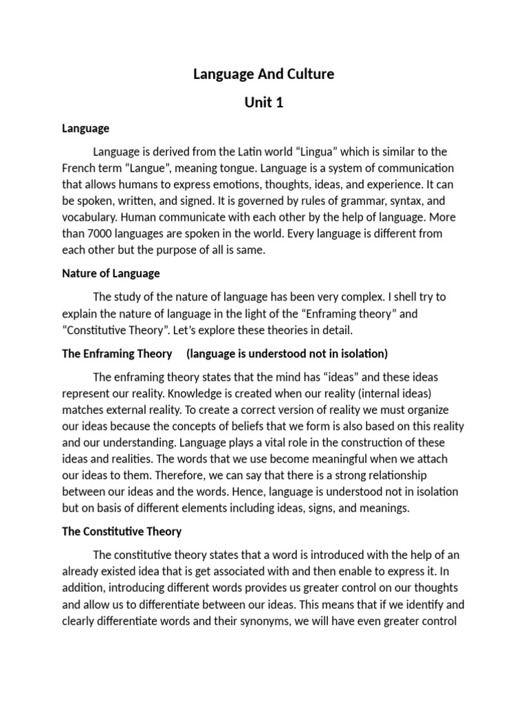 Language and Culture: Interconnected Insights | PDF | Color | Idea