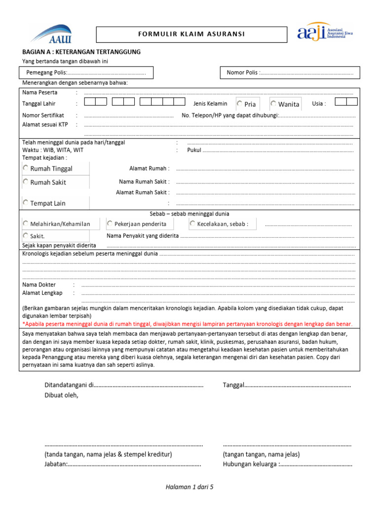 Form Klaim .Rev10122013 | PDF