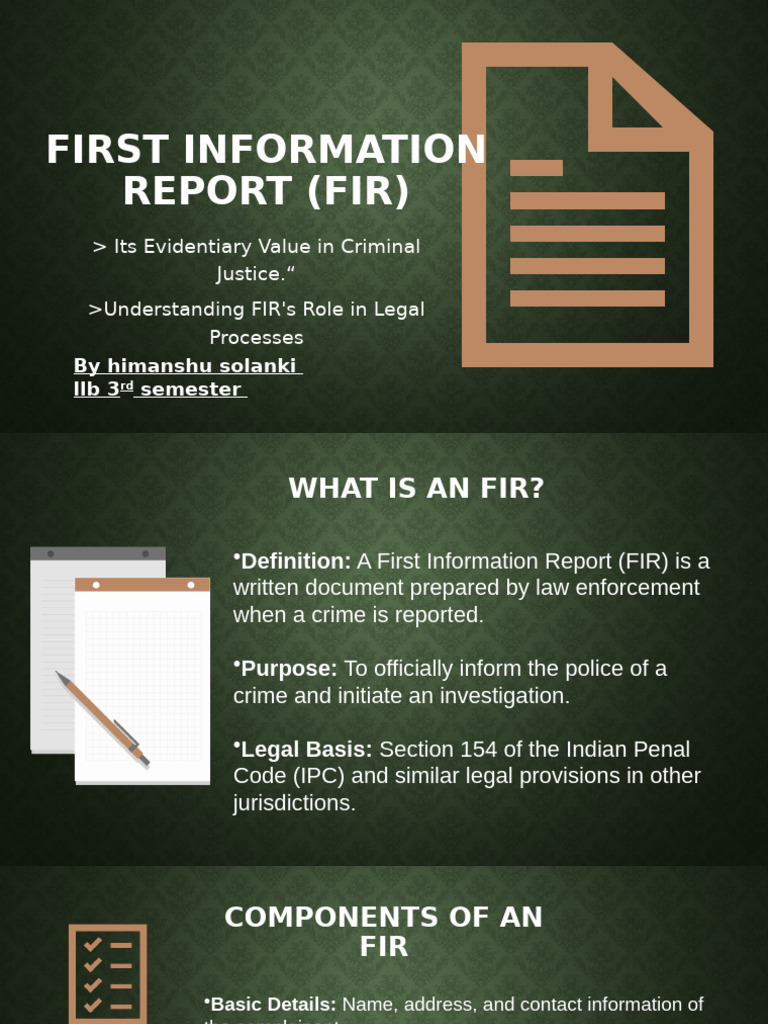 First Information Report (FIR) | PDF | Witness | Crimes