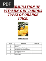 Analysis of Vitamin C in Fruit Juice | PDF | Titration | Chemistry