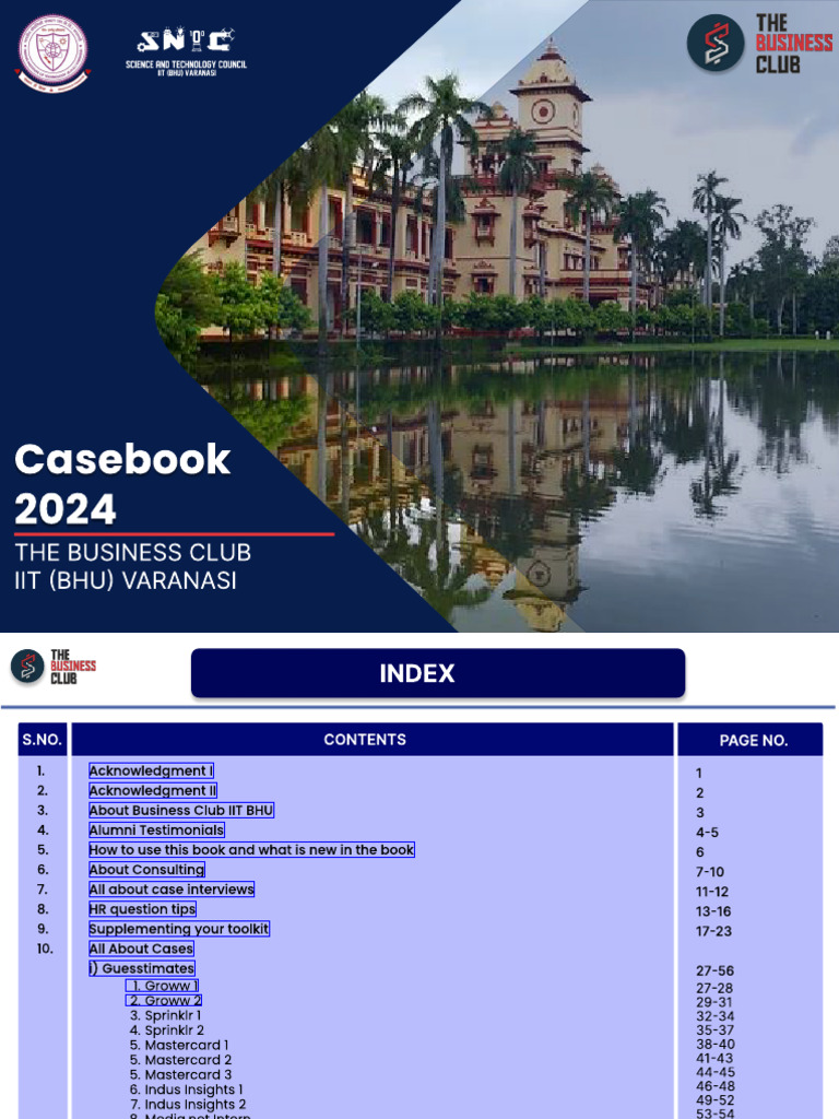 IIT BHU Casebook'24 | PDF | Consultant | Cognition