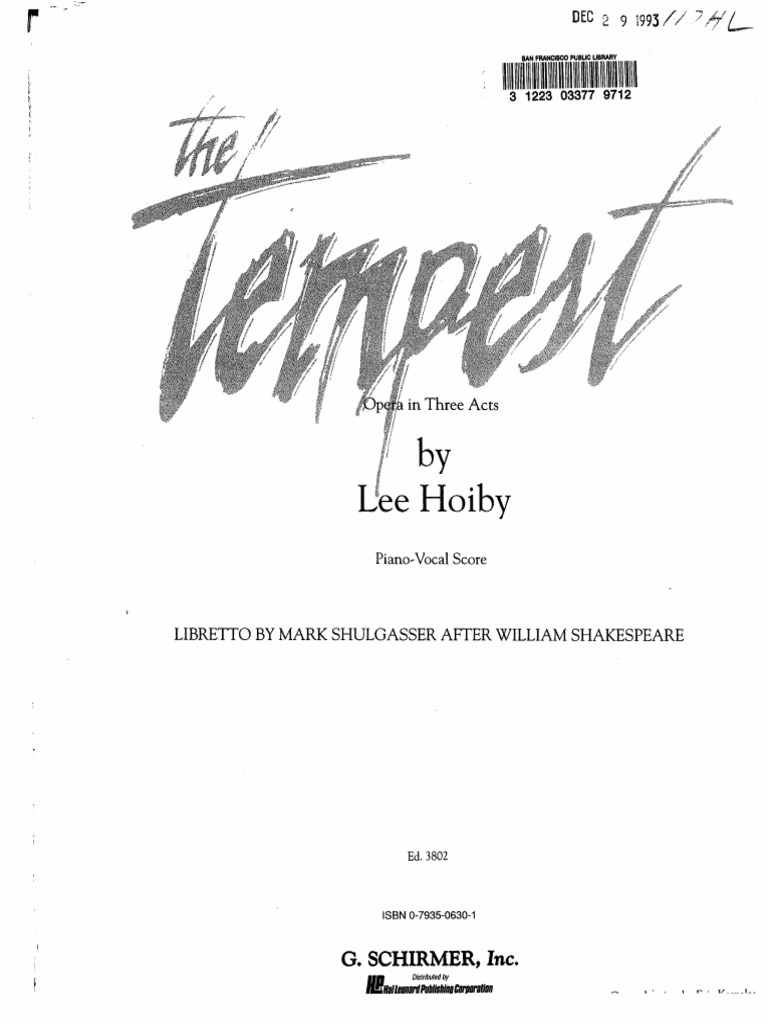 The Tempest (Hoiby) | PDF