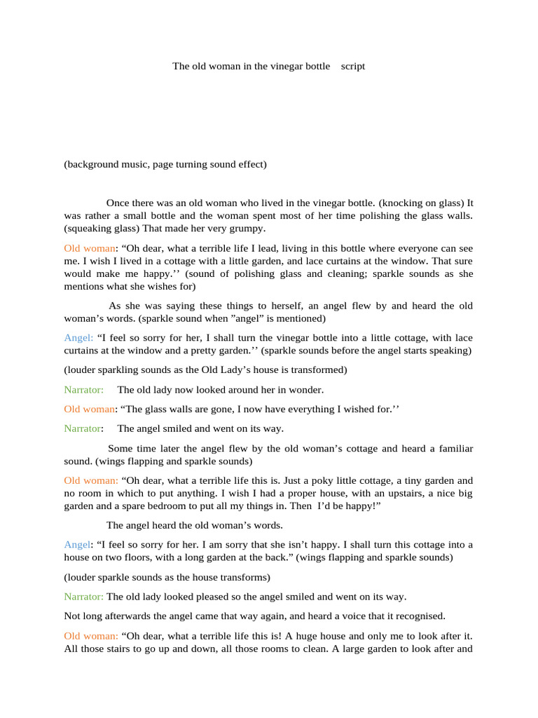 The Old Woman in the Vinegar Bottle | PDF