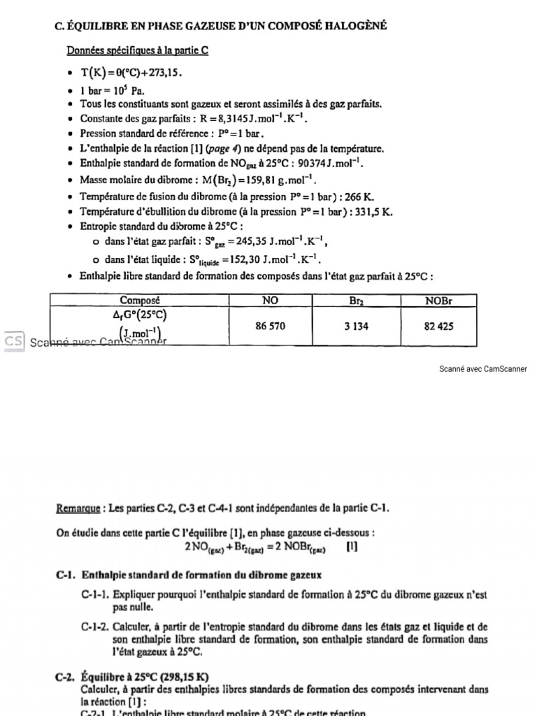 problm corrig thermochim | PDF