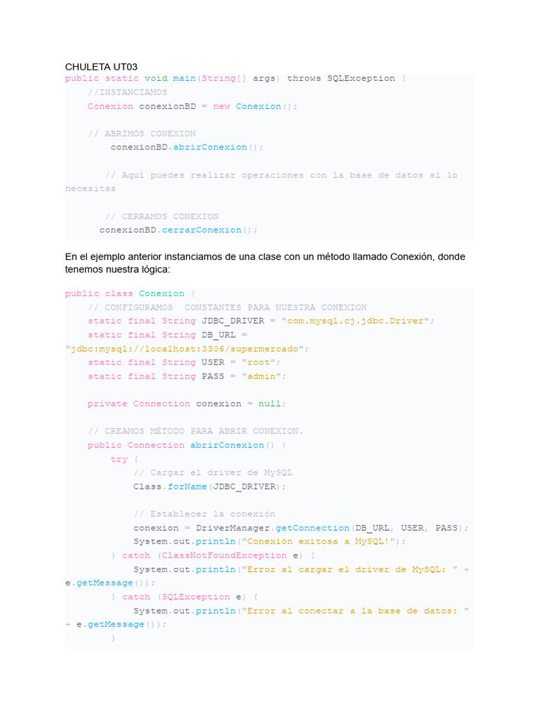 Chuleta Ut03 | PDF | SQL | Gestión de tecnología de la información