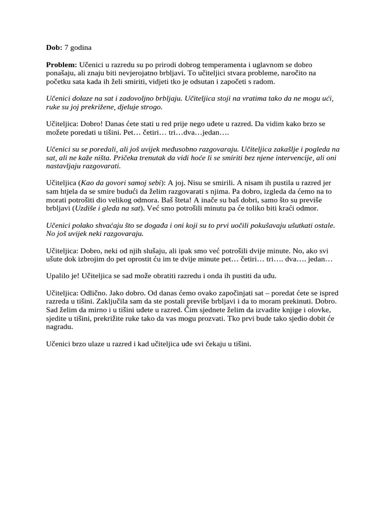 Disciplina Dobar Primjer Uciteljice | PDF