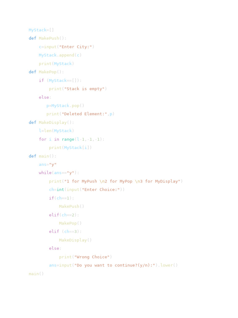 Python Stack Implementation Example | PDF