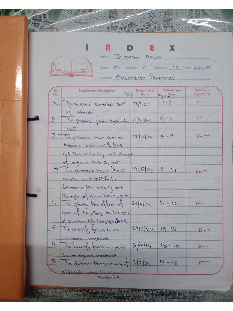 Chemistry Practicals XII (1) | PDF Chemistry Practicals XII (1) | PDF