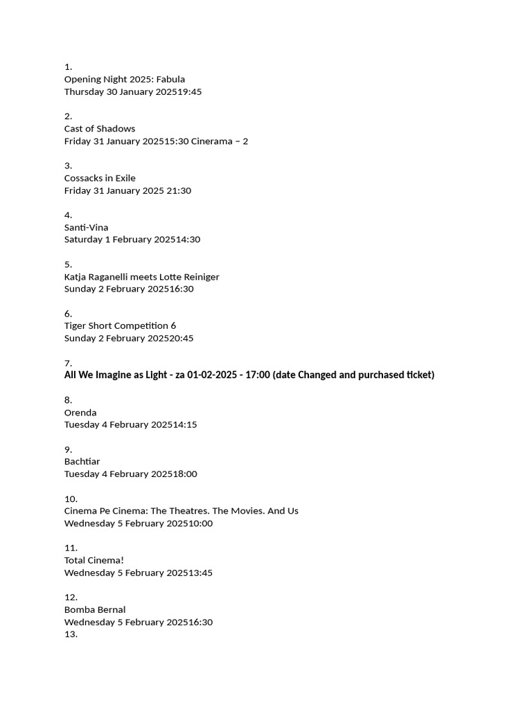 List of Films IFFR2025 | PDF