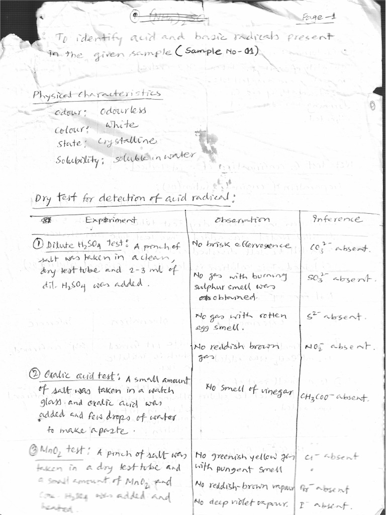 Handwritten Chemistry LAB FILE (2) | PDF