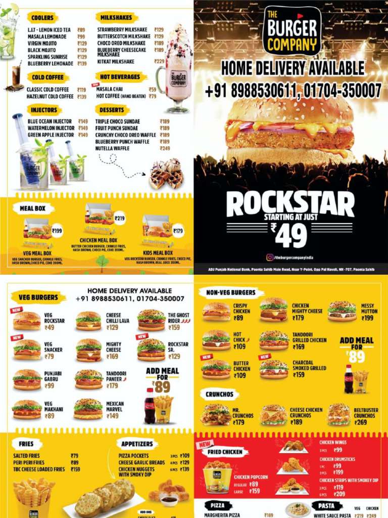 Burger Company Menu | PDF