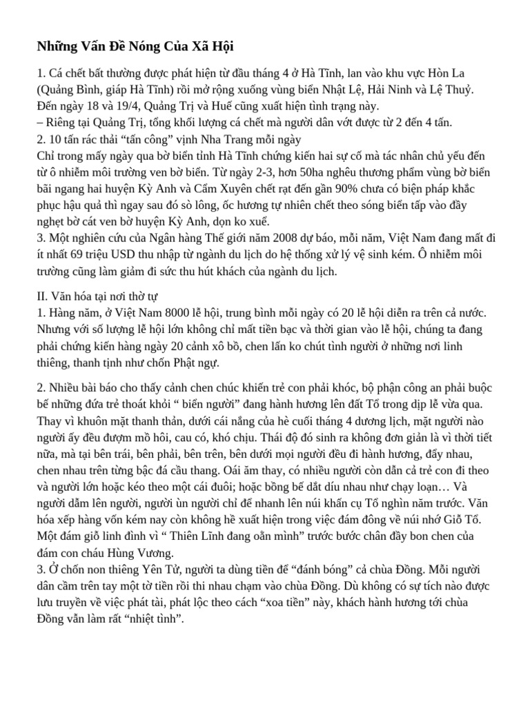 Những Vđ Nống Của Xh | PDF