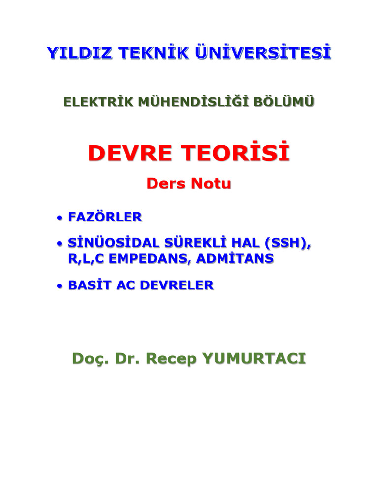 Devre Teorisi Fazorler | PDF