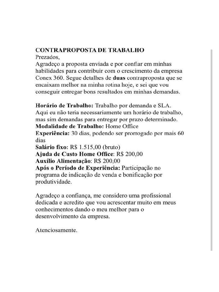 Contraproposta - Compactado | PDF