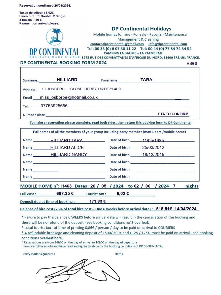 DP Booking Form 2024 Eng | PDF | Banks | Tax Refund