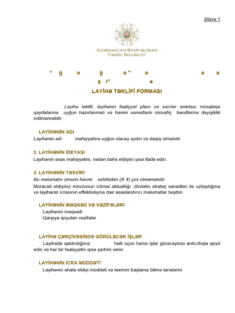 Layihe Teklif Formasi | PDF