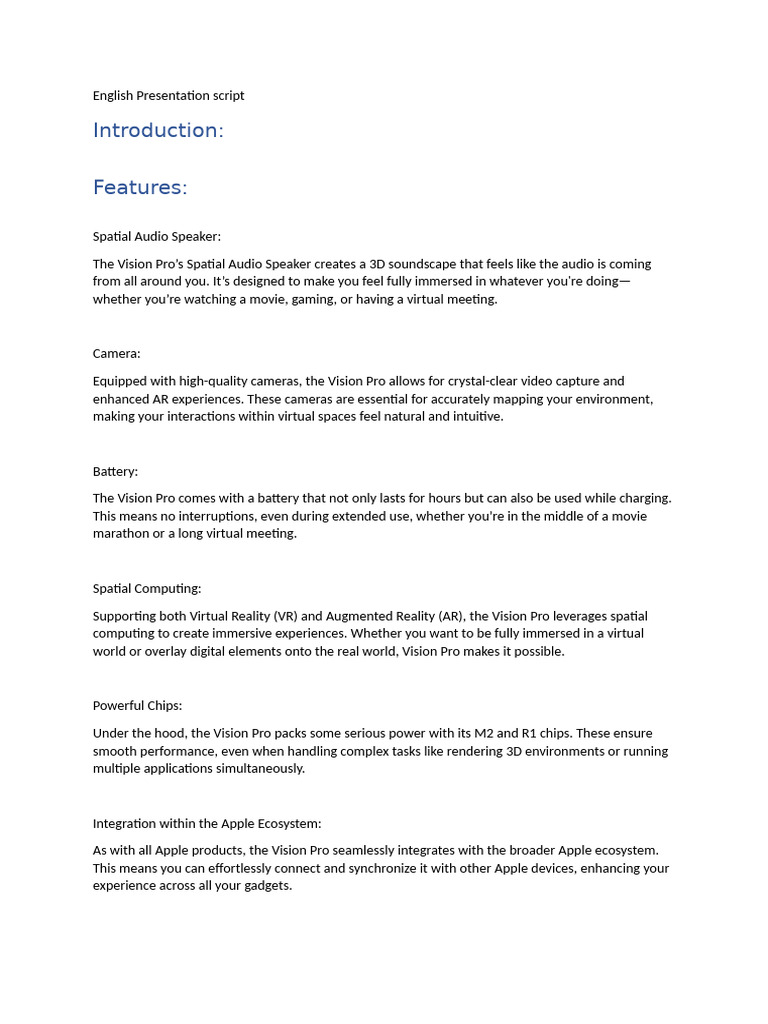 English Presentation Script | PDF