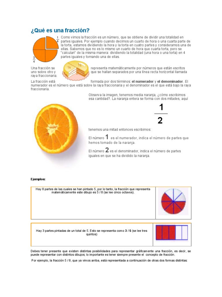 Qué es una fracción | Fracción (Matemáticas) | Enseñanza de matemática