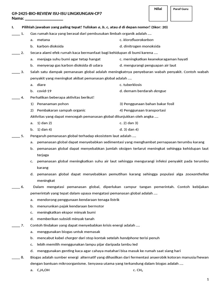 g9 2425 Bio Review Isu Isu Lingkungan Cp7.Fix | PDF