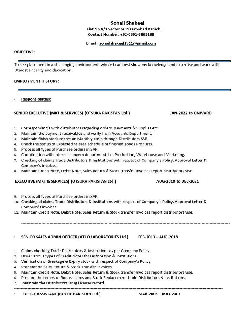 SOHAIL -CV - DISTRIBUTION | PDF | Business