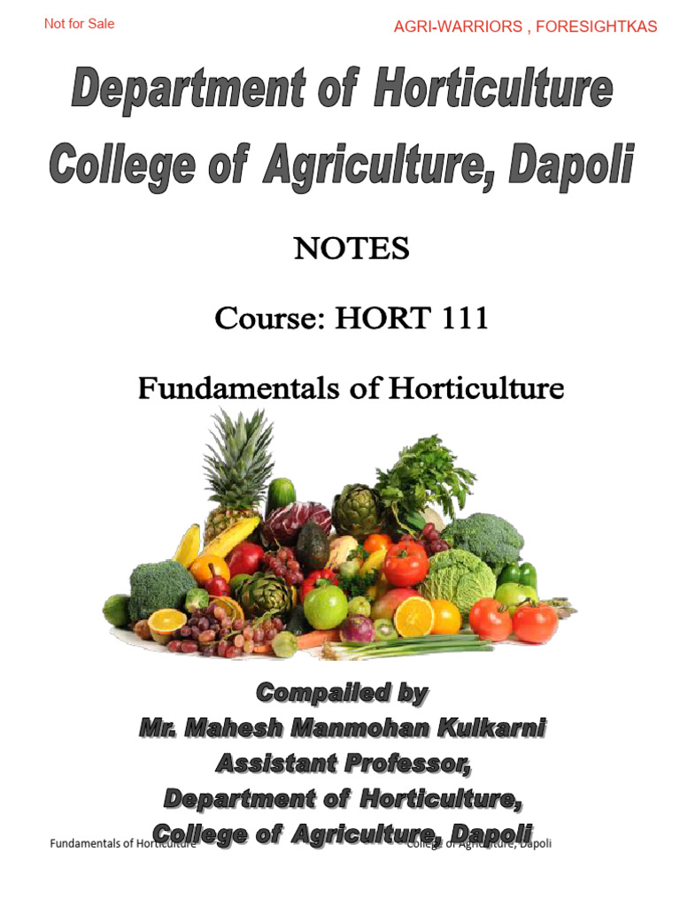 Horticulture Basics for Students | PDF | Soil | Horticulture