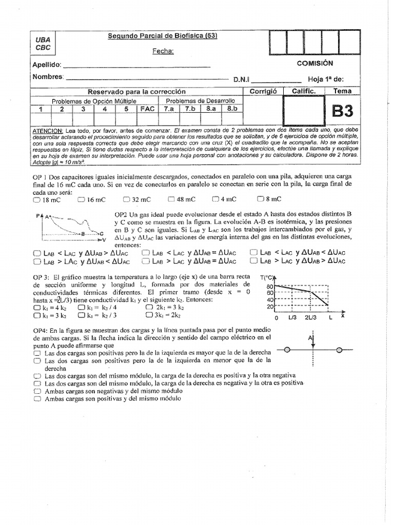 18 Biofisica 2do P Tema B3 Nov 18 Con Grilla Fue Al BF CIU2 | PDF