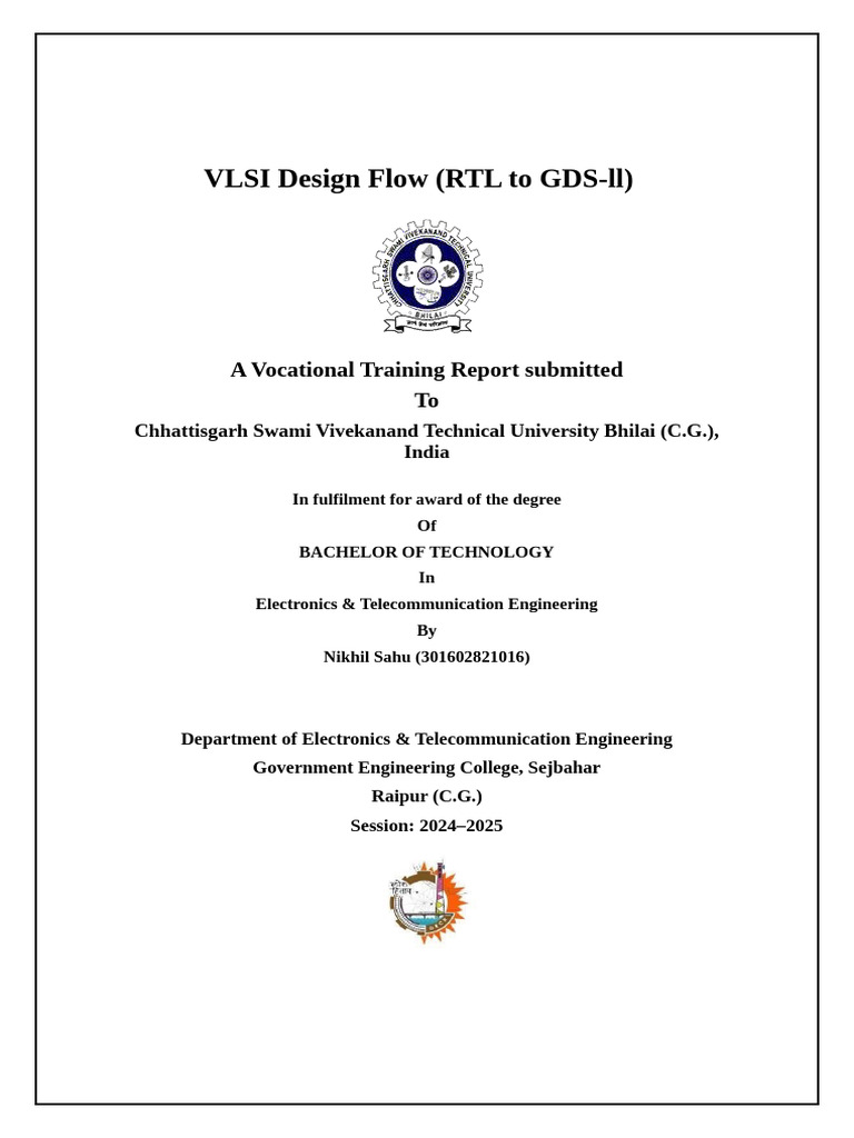 VT_Report | PDF | Logic Synthesis | Integrated Circuit