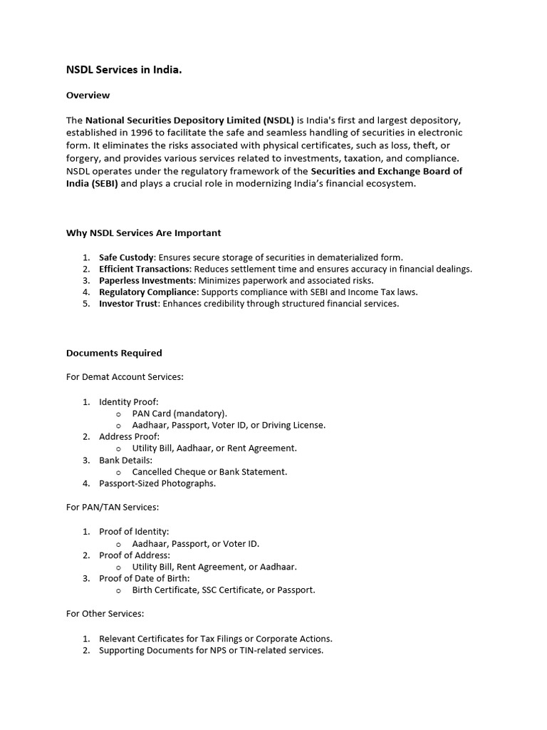 NSDL Services & PAN Applications Guide | PDF | Taxes | Identity Document