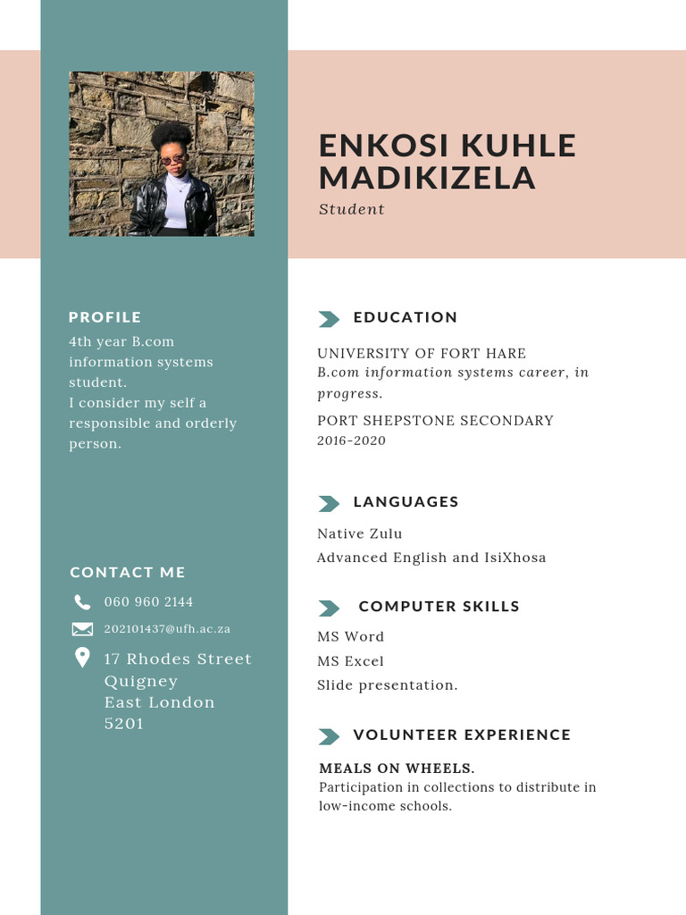 Enkosi CV(PASS) | PDF | Behavior Modification | Cognition