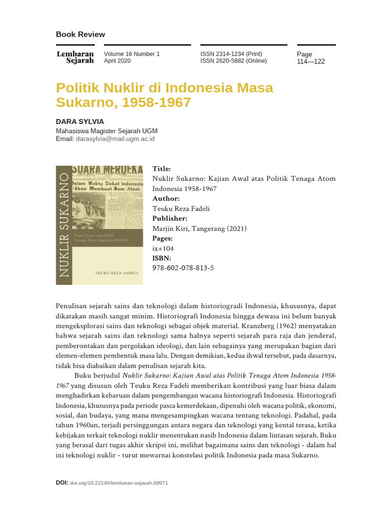 Politik Nuklir Di Indonesia Masa Sukarno | PDF