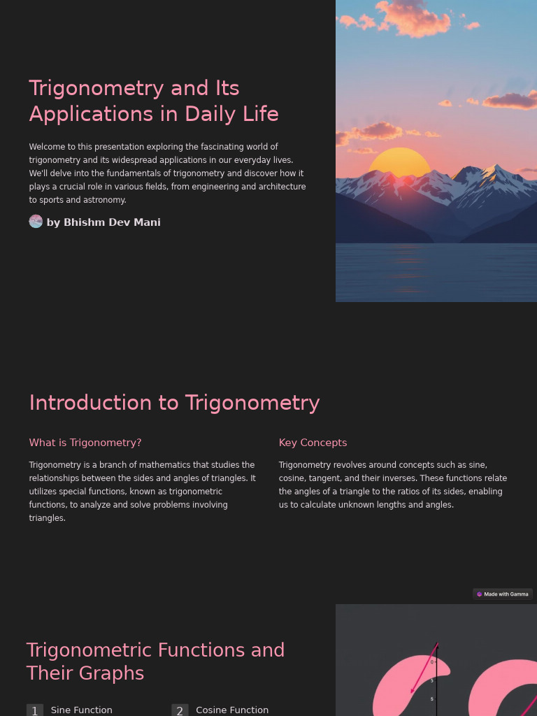 Trigonometry and Its Applications in Daily Life | PDF | Trigonometry ...