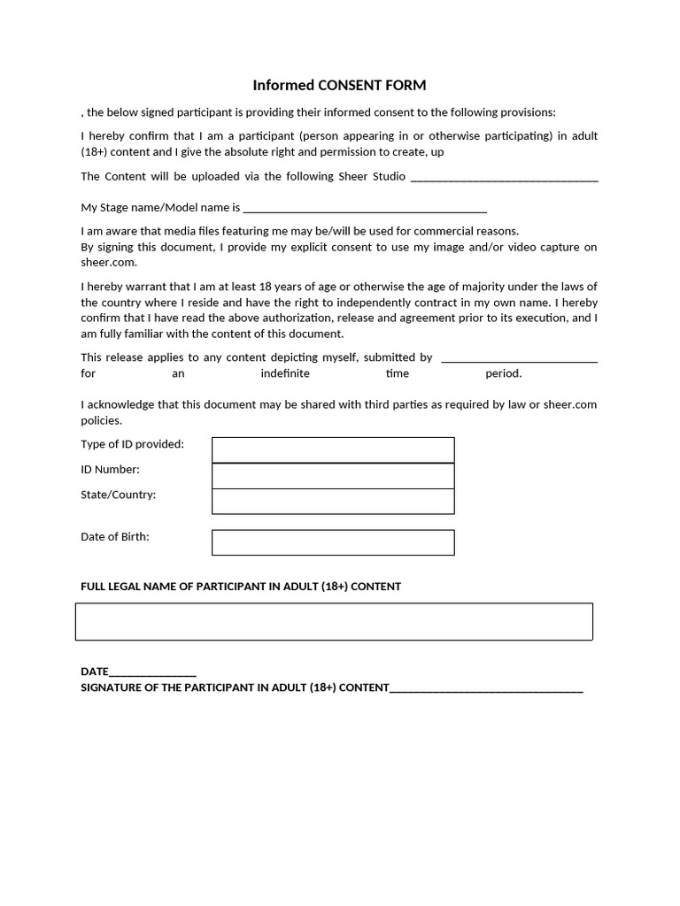 Participants Consent Form Sheer | PDF