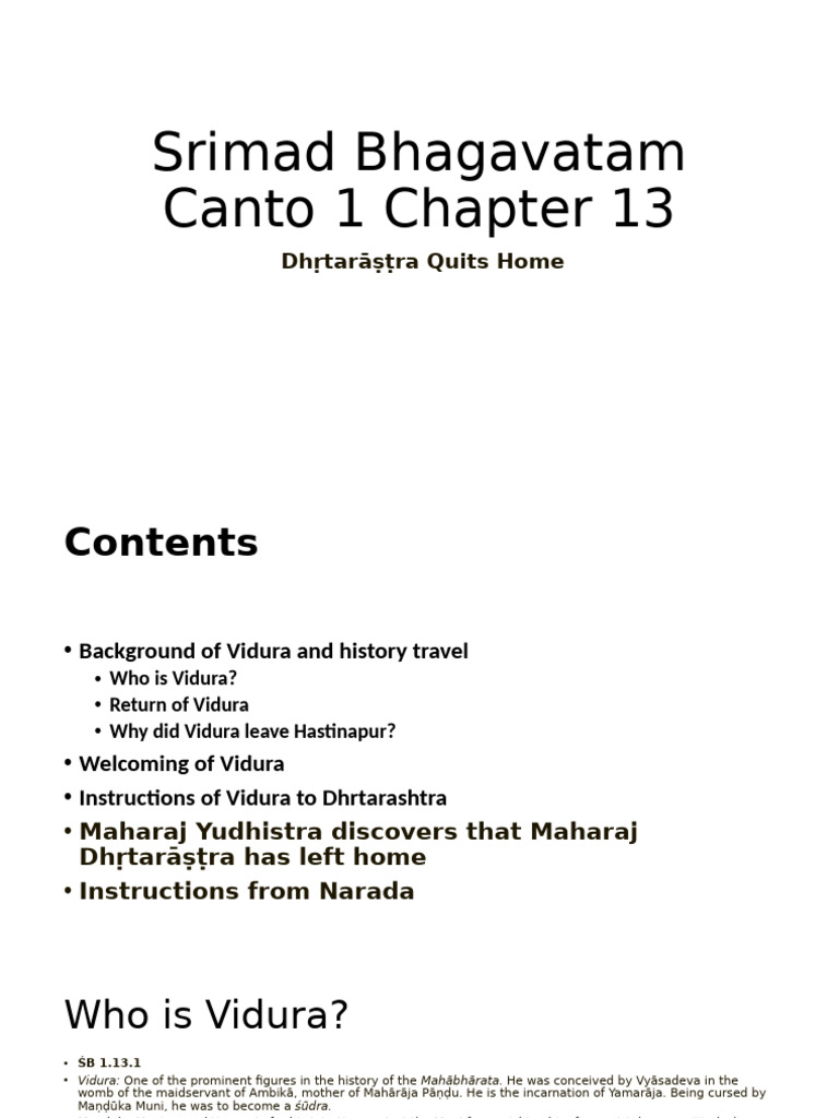 Srimad Bhagavatham Canto 1 Chapter 13 | PDF | Indian Philosophy