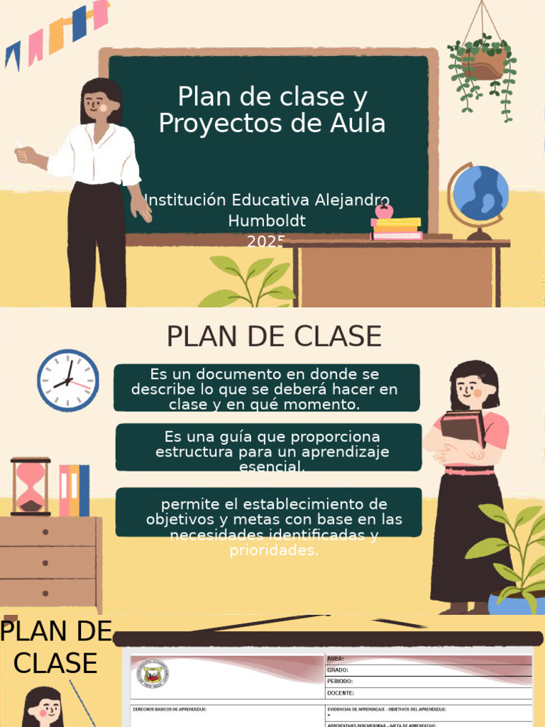 Plan de Clase y Proyectos Educativos 2025 | PDF | Aprendizaje | Evaluación