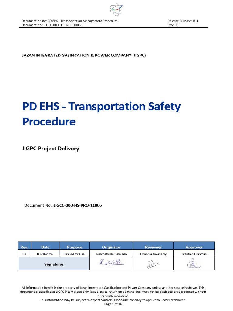 JIGCC-000-HS-PRO-11006 - 00 - PD EHS - Transportation Management ...