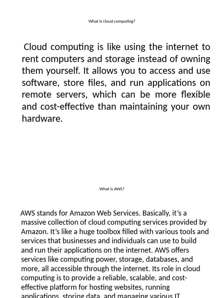 Cloud Computing and AWS Guide | PDF