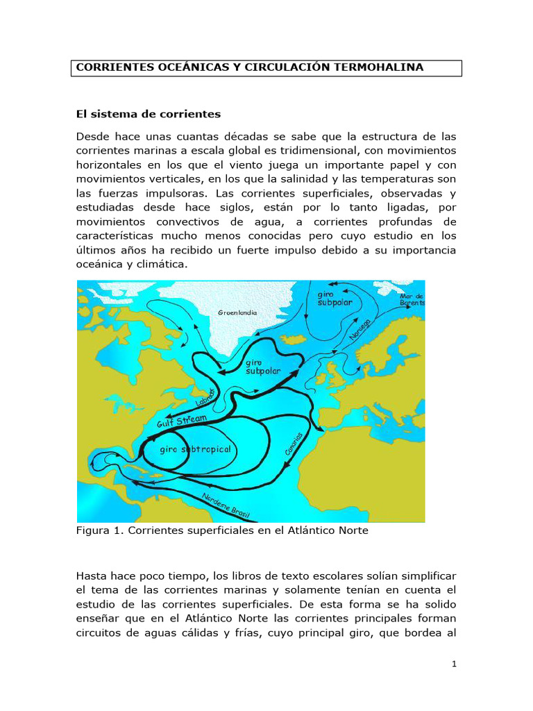 Corrientes Marinas y Circulacion Termohalina | PDF | océano Atlántico | Mar