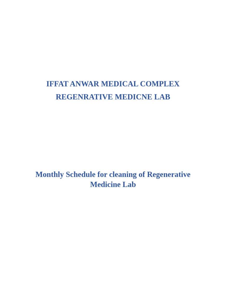 Lab Cleaning Schedule | PDF | Health Care | Medical Ethics
