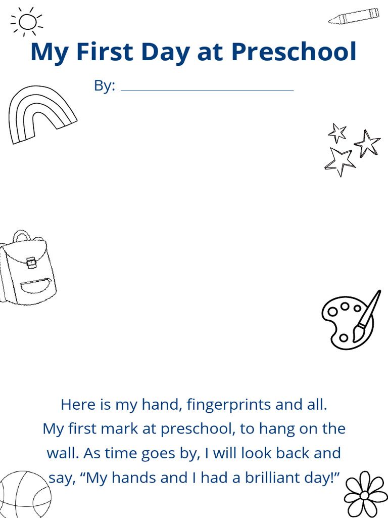 My First Day at Preschool | PDF