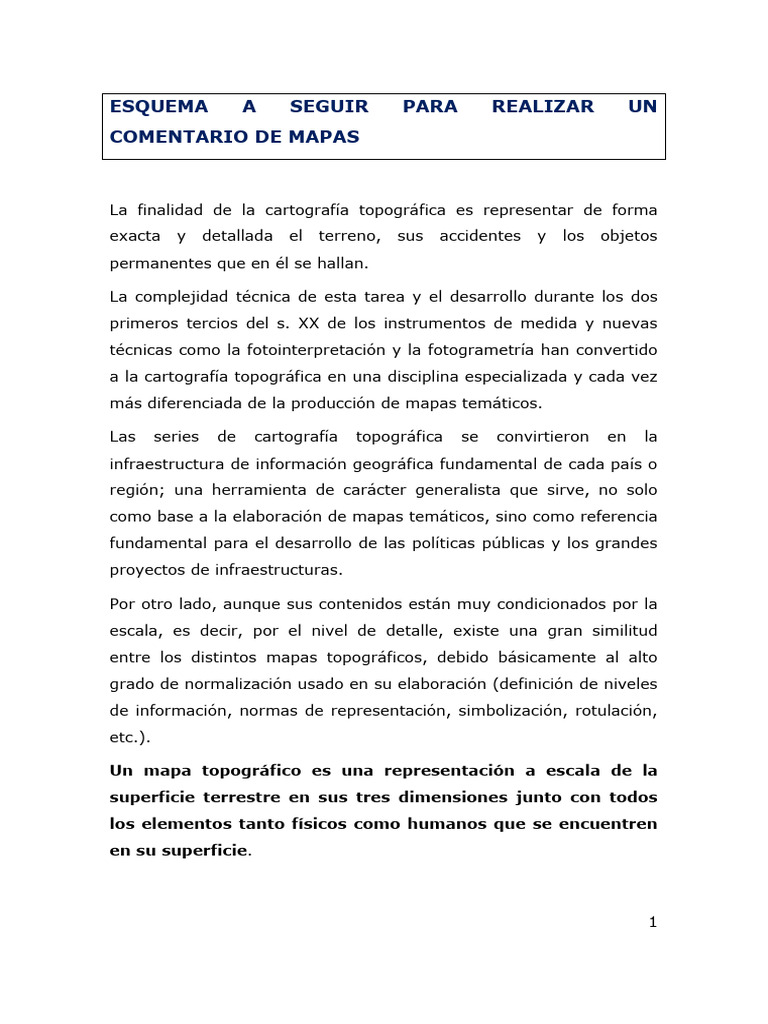 Esquema Comentario de Mapas | PDF | Mapa | Latitud