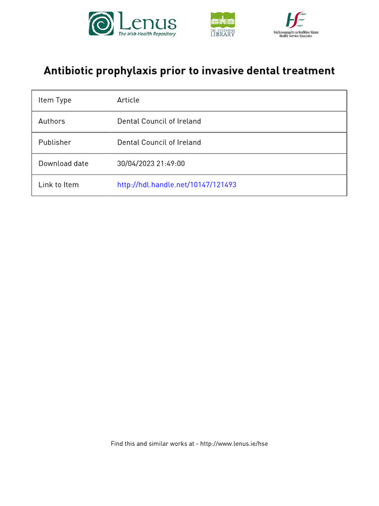 Antibiotic Prophylaxis Guidelines IE IDC | PDF | Congenital Heart ...