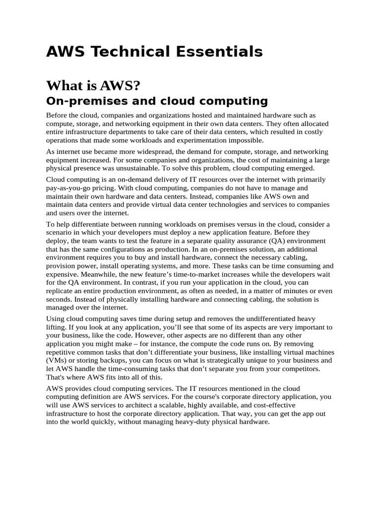 AWS Technical Essentials | PDF | Cloud Computing | Amazon Web Services