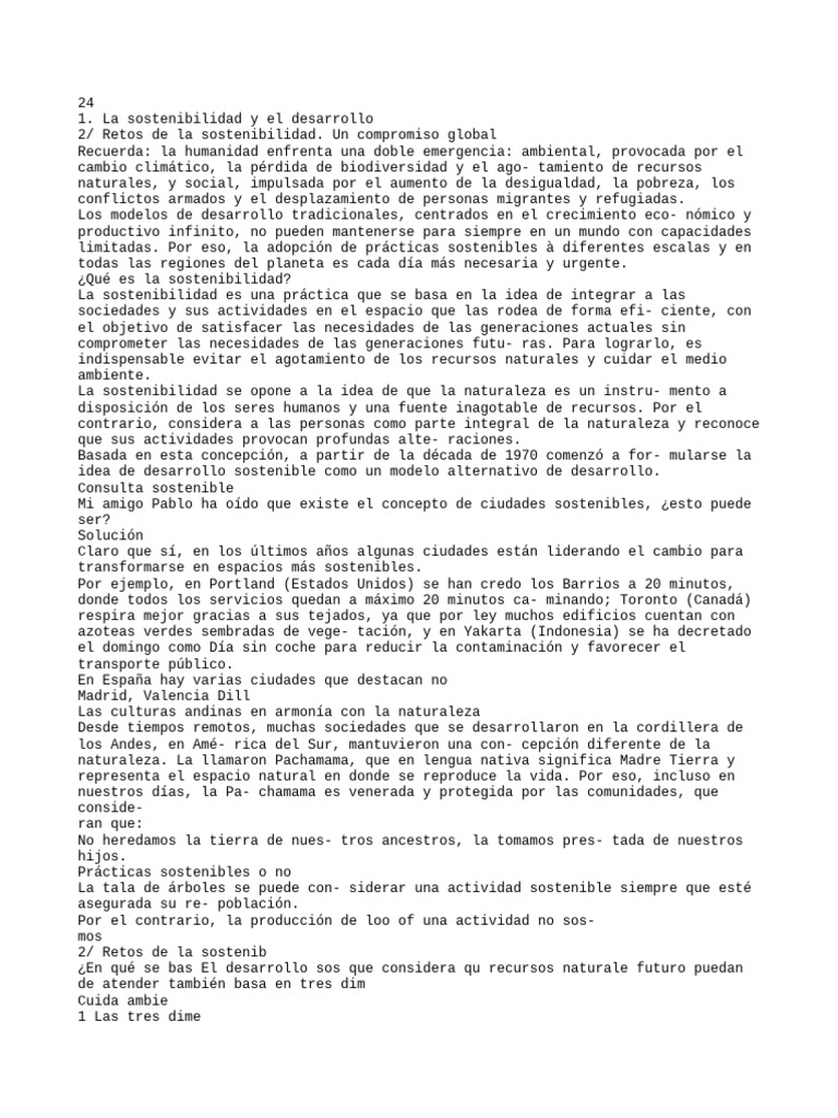 Documento para Practicar | PDF | Sustentabilidad | Desarrollo sostenible