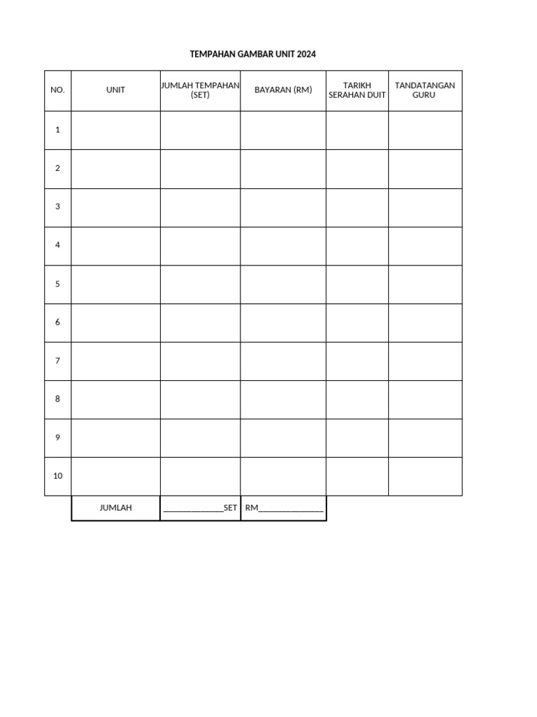 Borang Tempahan Gambar Unit | PDF